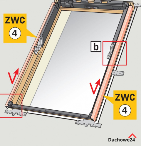 Oblachowanie ościeżnicy okna VELUX ZWC 0000 > VELUX